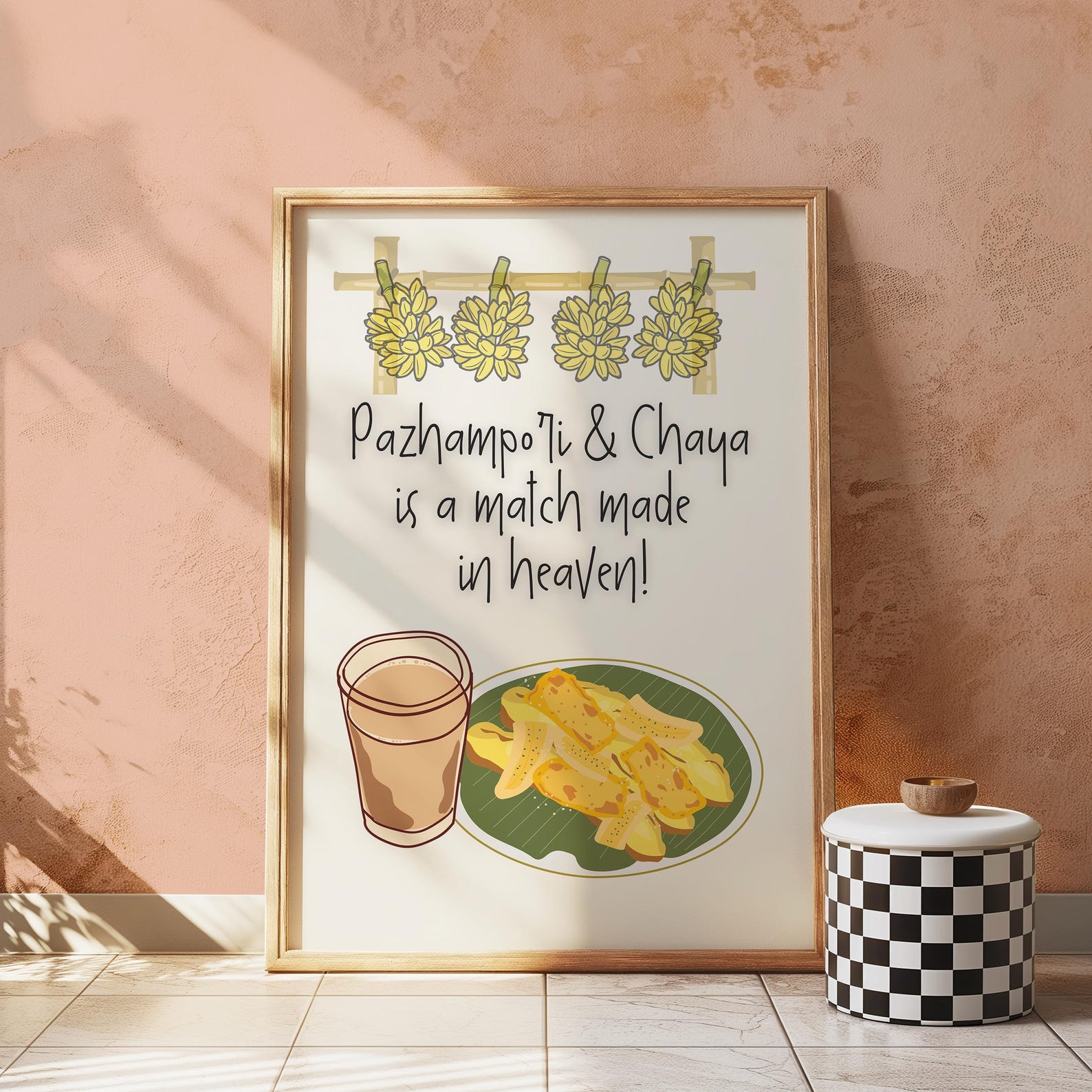Kerala Food Art Print: Pazhampori & Chaya - South India Snack (digital ...