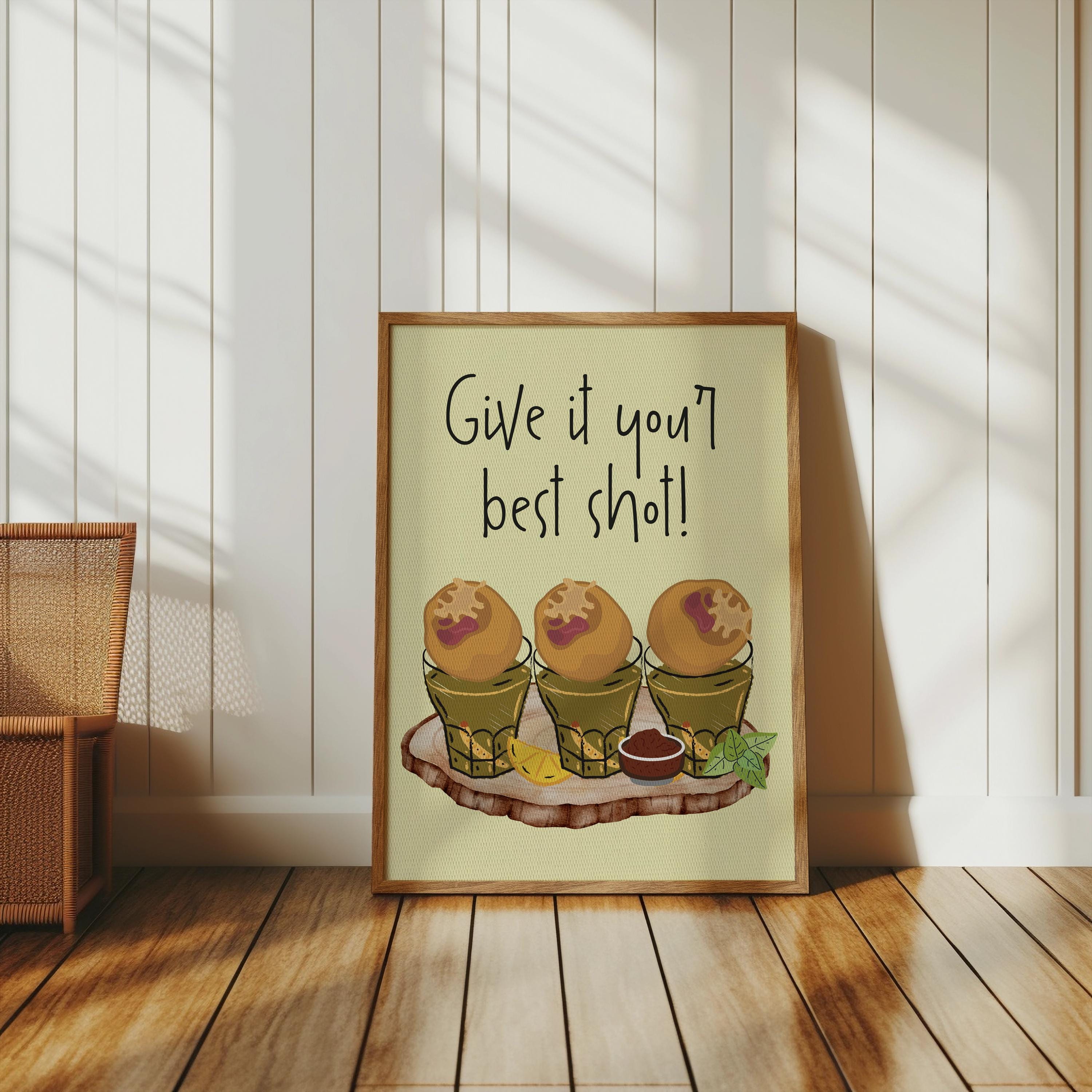 Pani Puri Art Print: Indian Food Poster, Kitchen Decor (digital ...