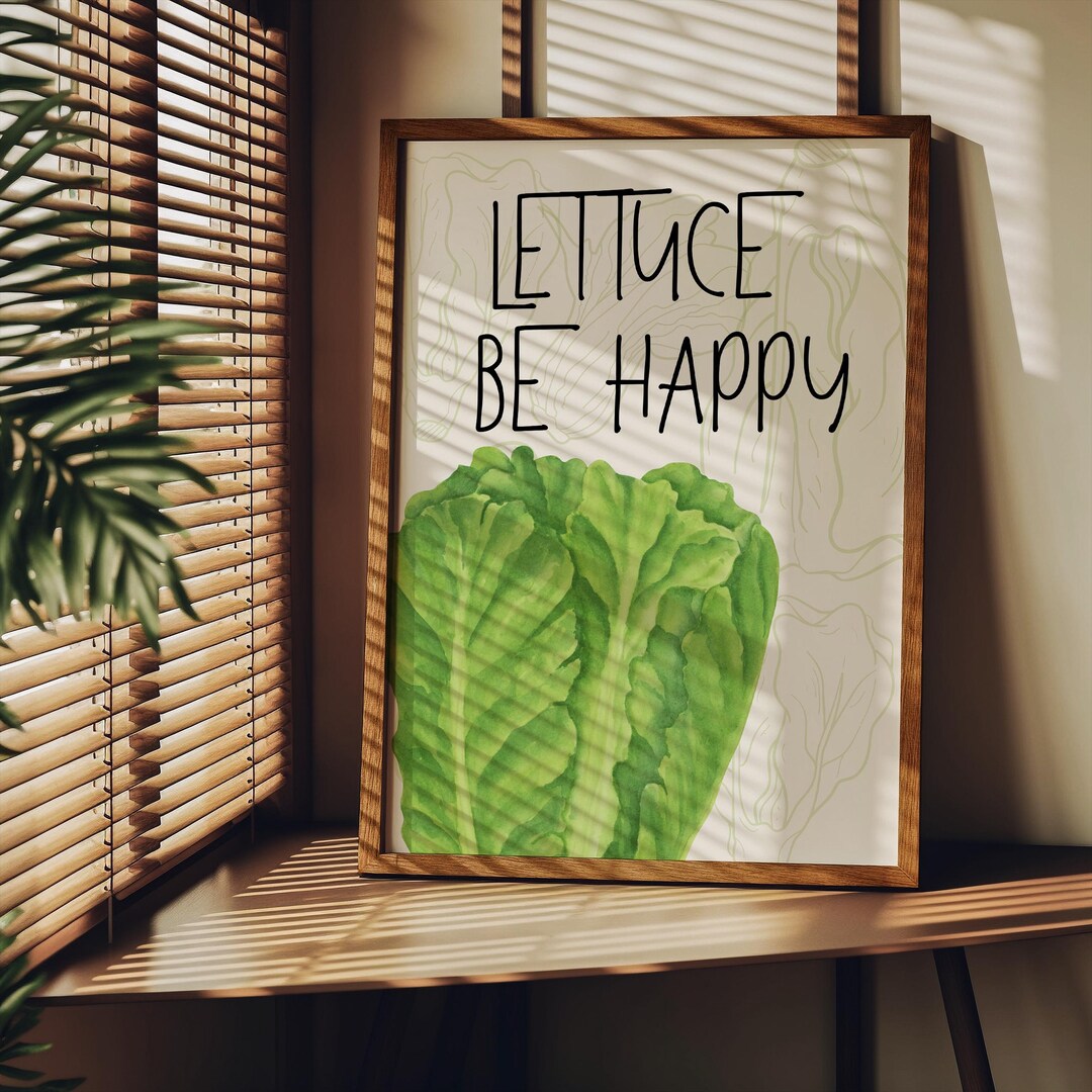 Lettuce Print, Kitchen Wall Art, Food Art, Trendy Print, Printable Wall ...