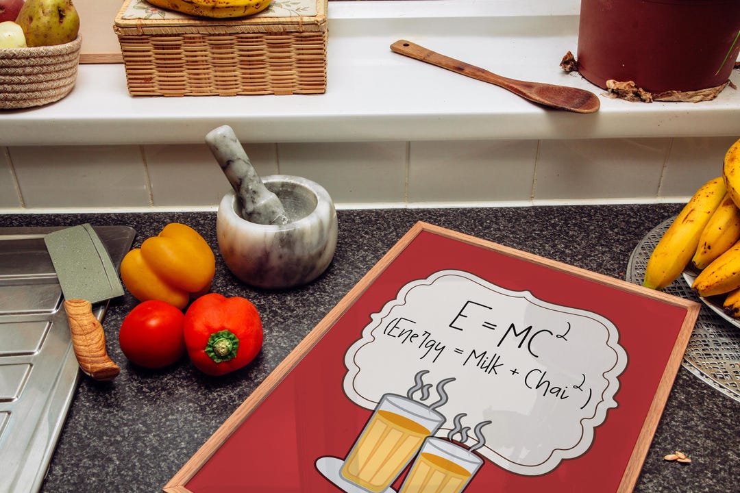E=mc2 Poster, Indian Tea Print, Kitchen Wall Art, Cafe Print, Asian ...