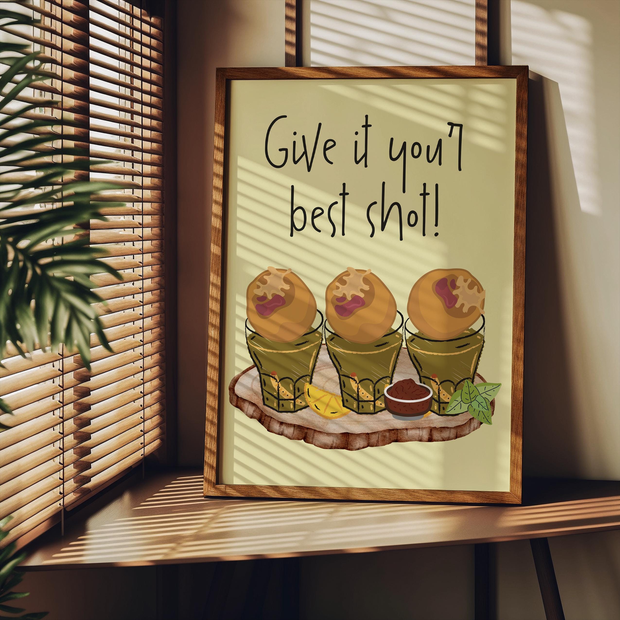 Pani Puri Art Print: Indian Food Poster, Kitchen Decor (digital ...