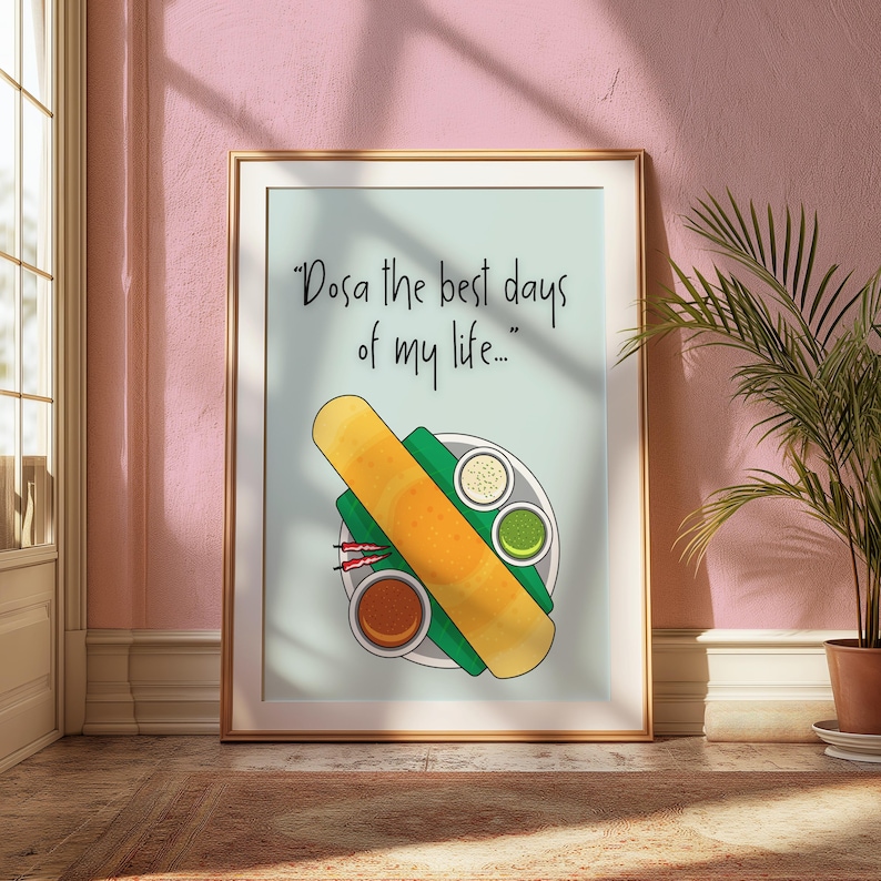 Dosa Art Print: South Indian Food Poster (digital Download) - Etsy