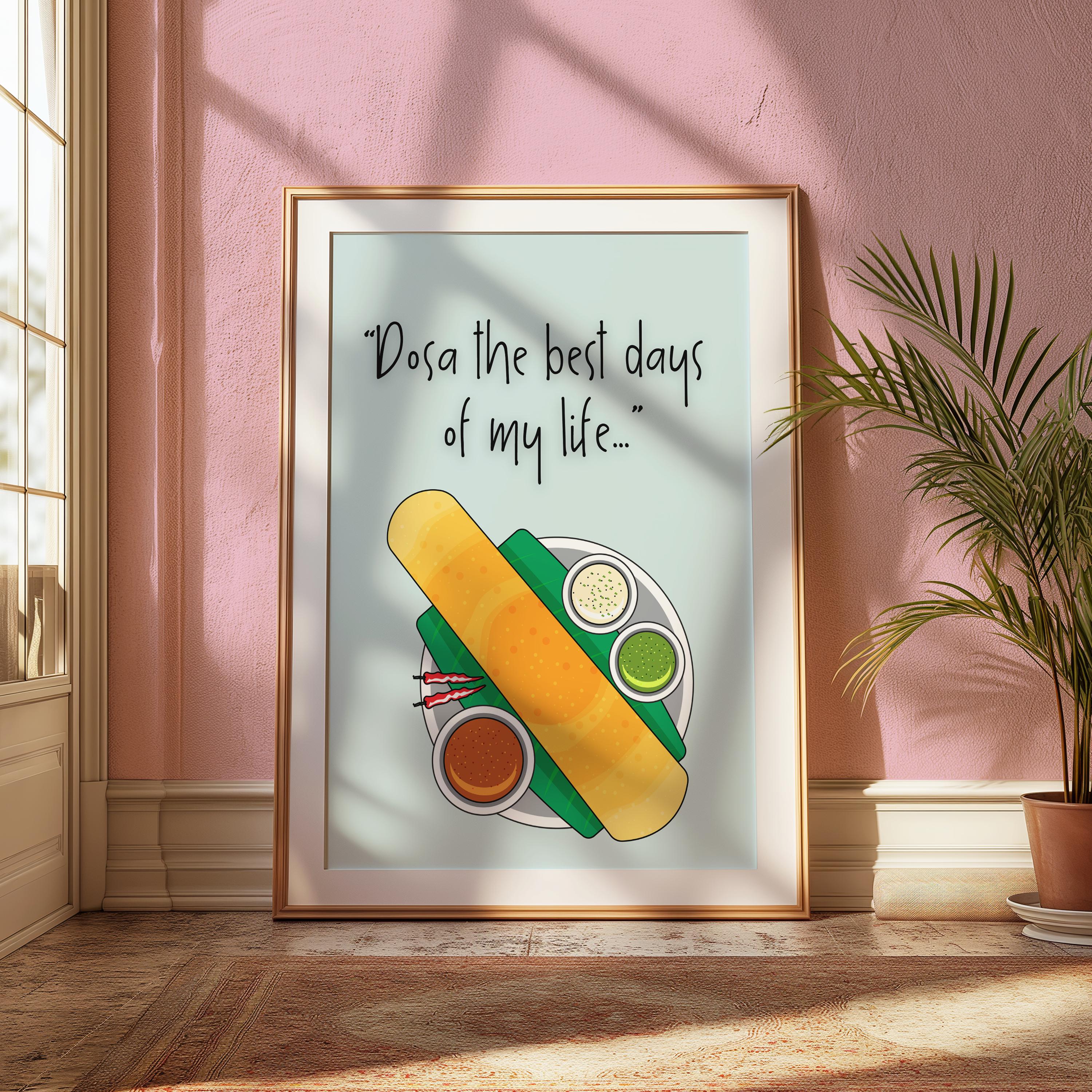 Dosa Print India Poster Desi Art Kitchen Décor Food Art Eat Sign ...