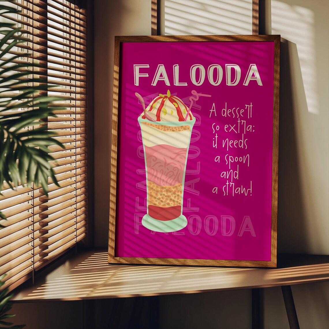 Falooda Art Print: Modern Indian Dessert Poster (digital Download) - Etsy