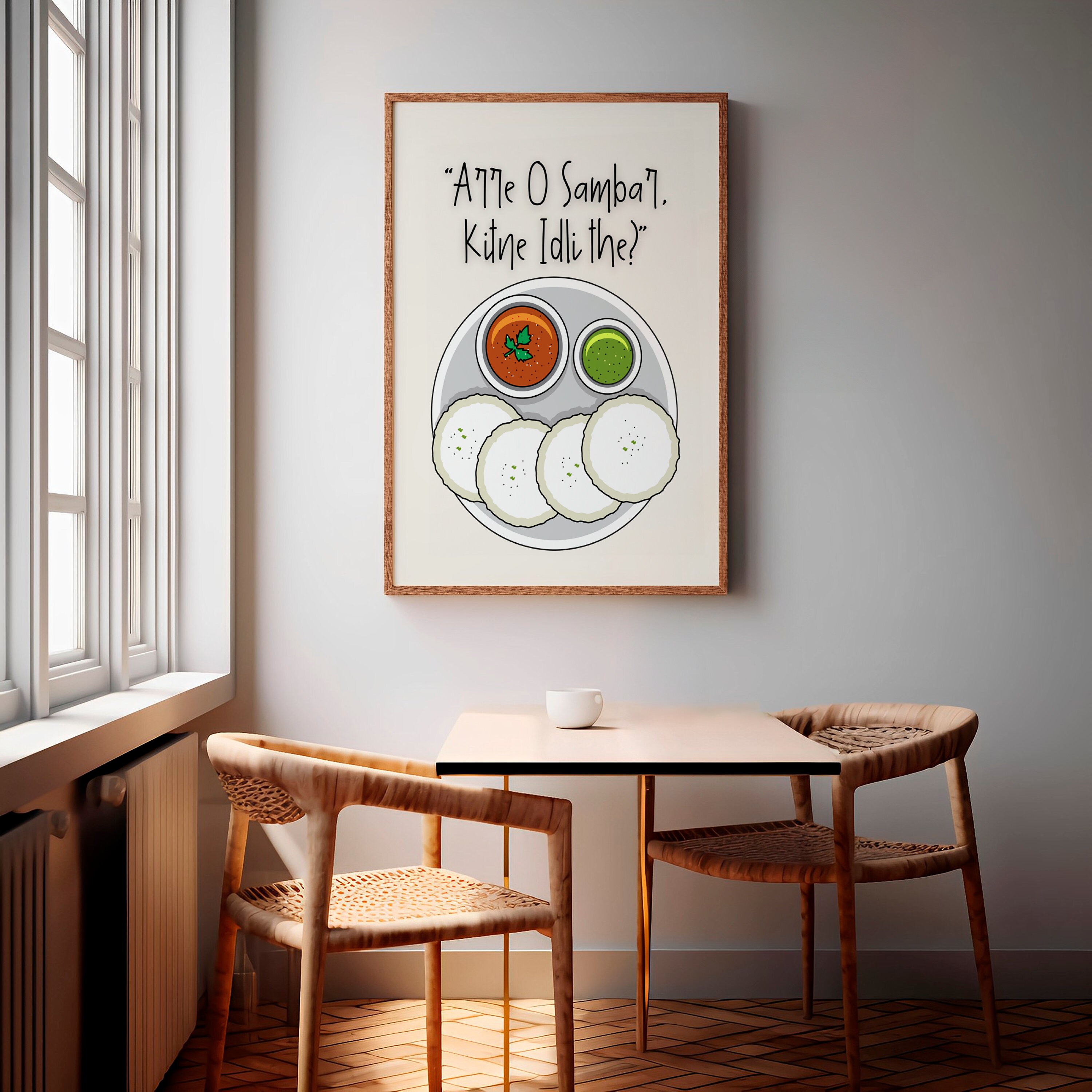 Idli Sambar Print India Poster Desi Art Kitchen Décor Food Art Eat Sign ...