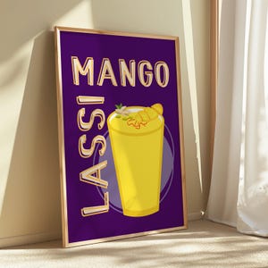 Mango Lassi Art Print Food Poster Modern Food Print Indian Food Art ...