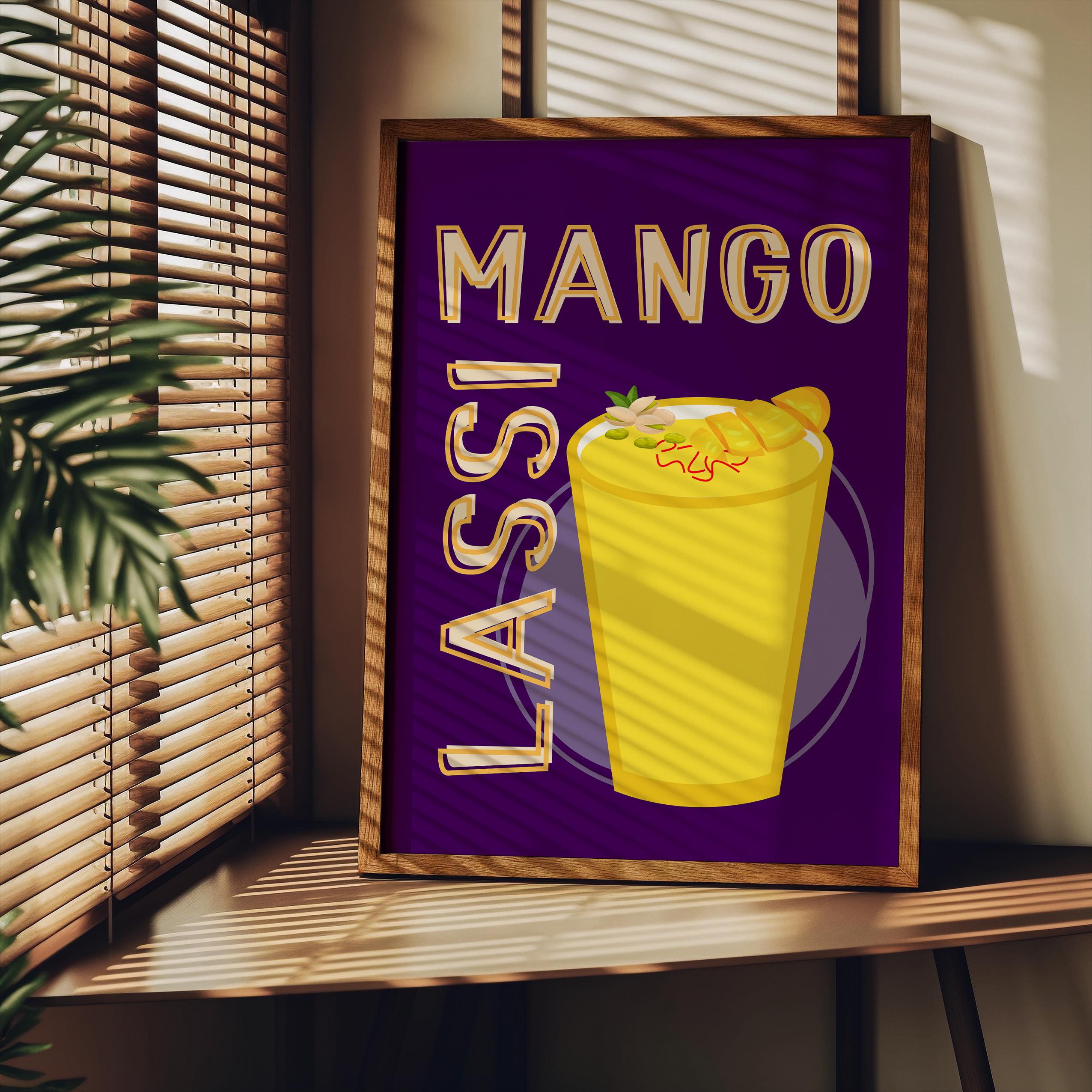 Mango Lassi Art Print Food Poster Modern Food Print Indian Food Art ...