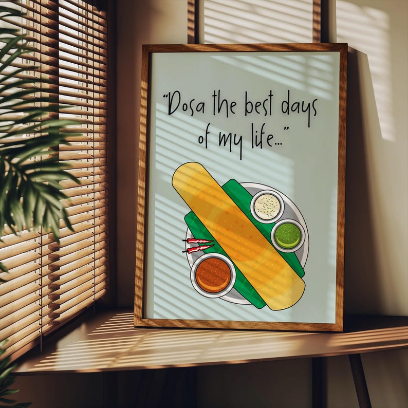 Dosa Art Print: South Indian Food Poster (digital Download) - Etsy