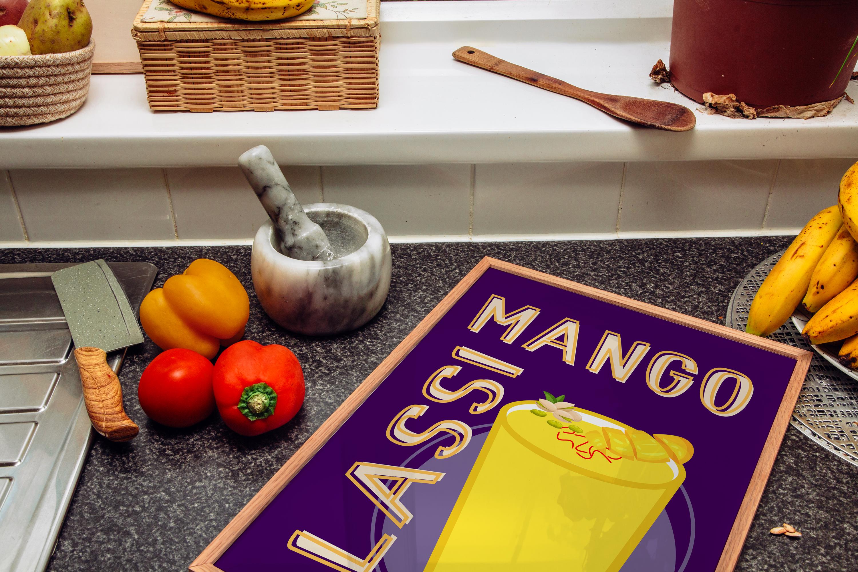 Mango Lassi Art Print Food Poster Modern Food Print Indian Food Art ...