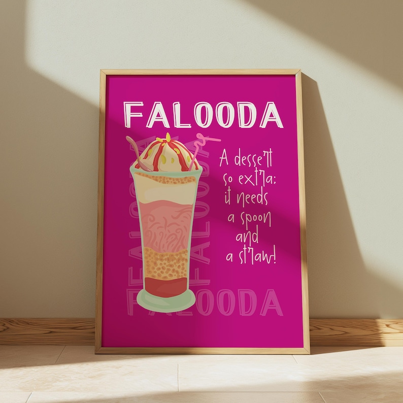 Falooda Art Print: Modern Indian Dessert Poster (digital Download) - Etsy