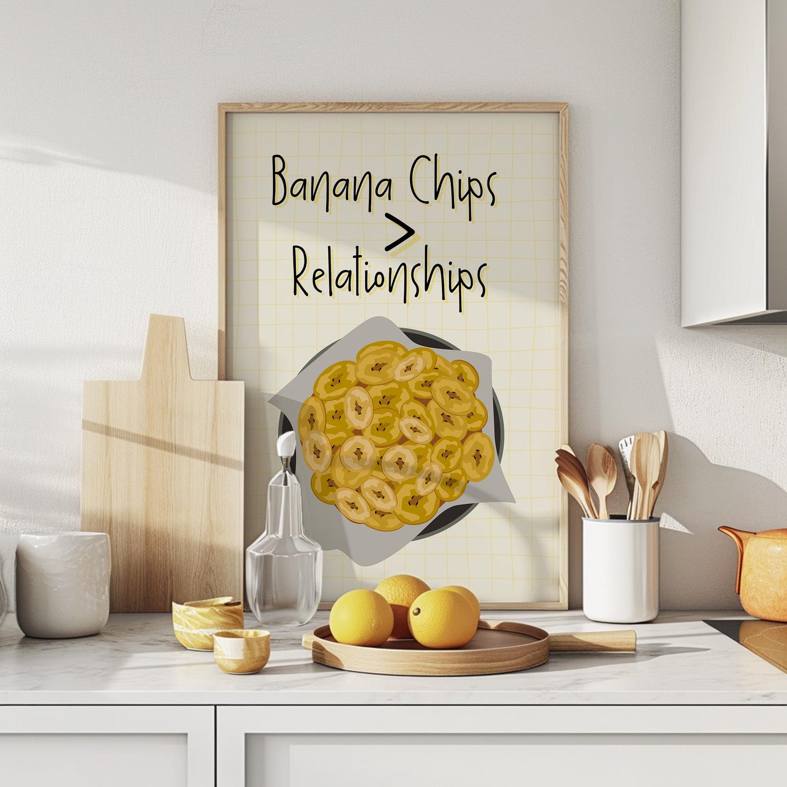 Banana Chips Art Print: Kerala Food Culture Kitchen Decor (digital ...