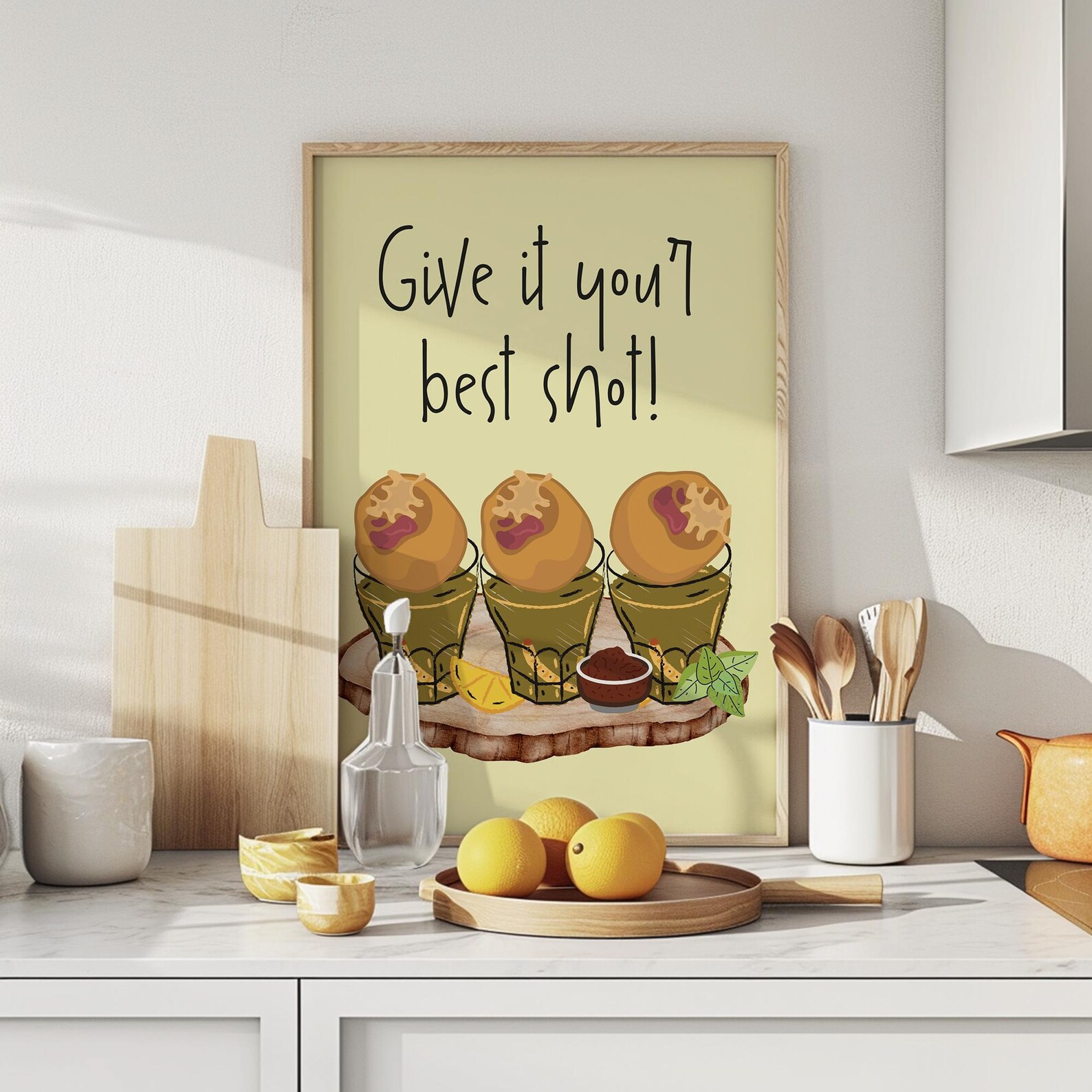 Pani Puri Art Print: Indian Food Poster, Kitchen Decor (digital ...