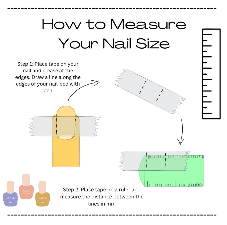 Custom Press-ons Custom Sizing Cute Style Custom Color Options Glue-on ...