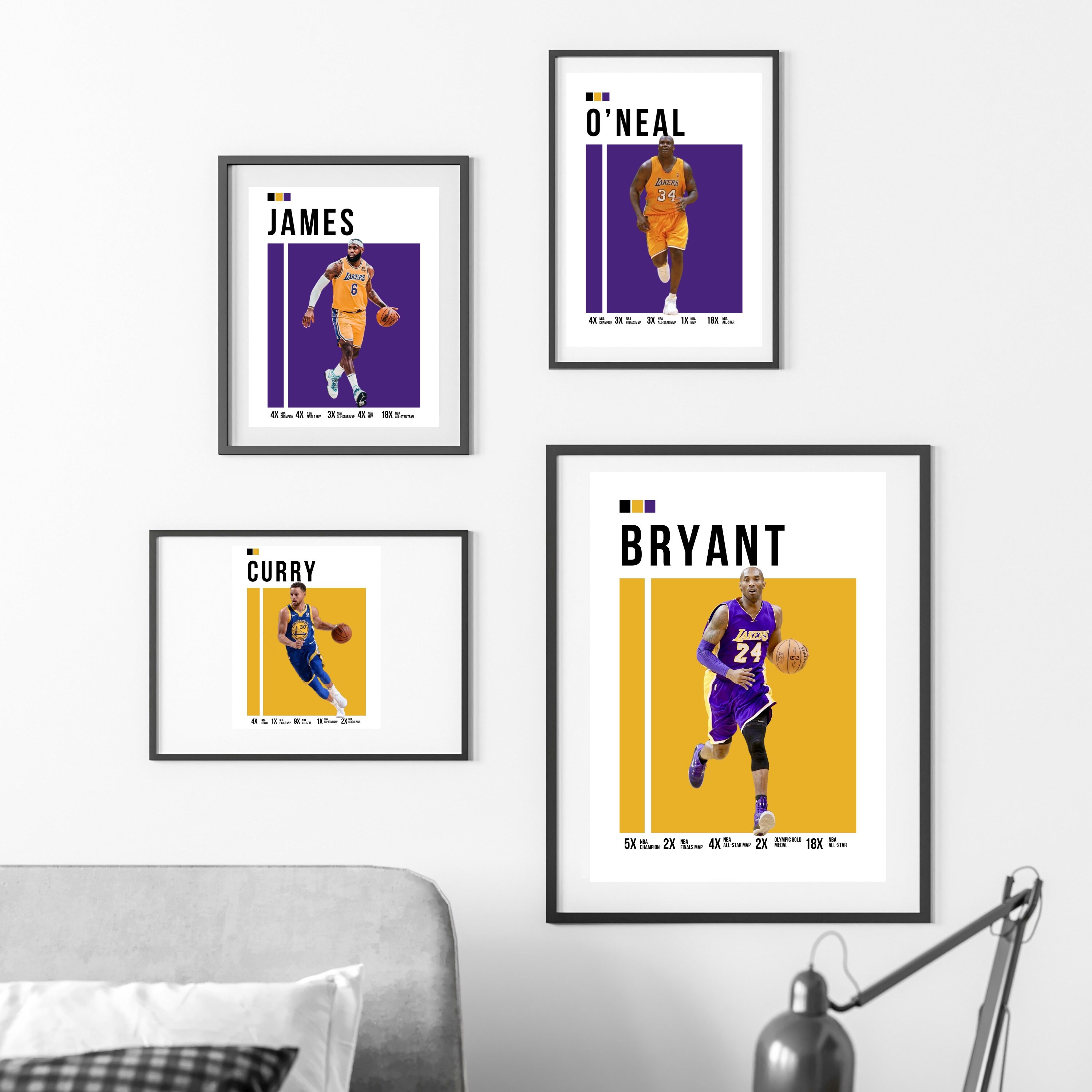 NBA Goats Bryant Lebron and Curry Poster Bundler Printable NBA Poster ...