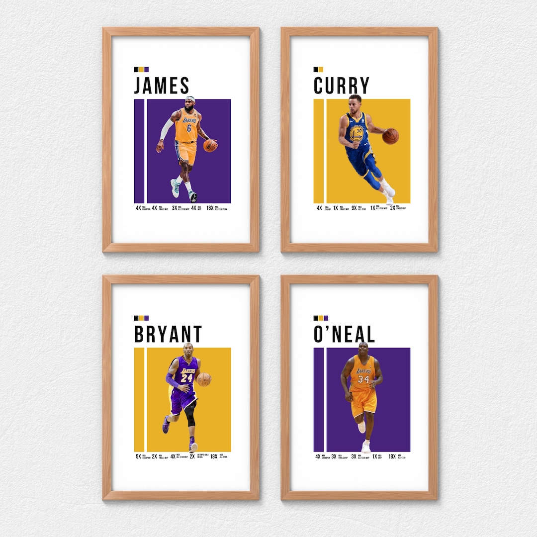 NBA Goats Bryant Lebron and Curry Poster Bundler Printable NBA Poster ...