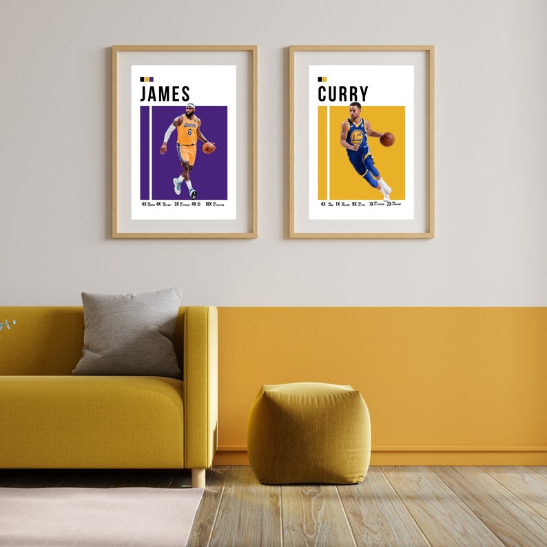 NBA Goats Bryant Lebron and Curry Poster Bundler Printable NBA Poster ...
