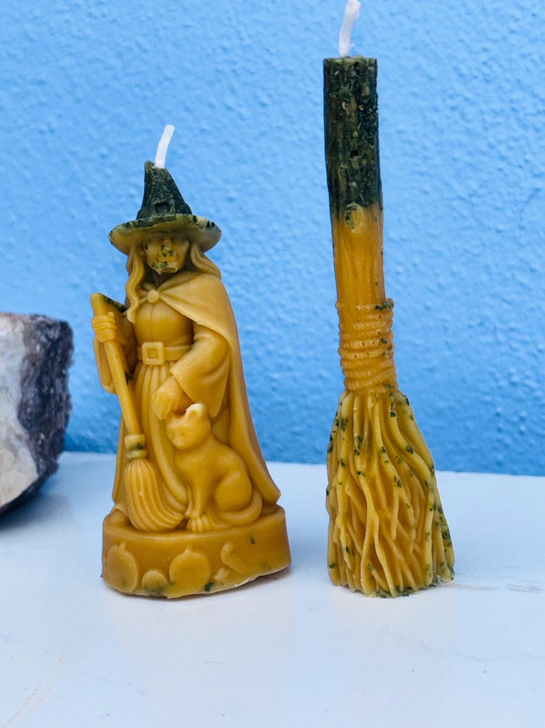Witch & Besom Handmade Candle Set – Spiritual Cleansing, Protection ...
