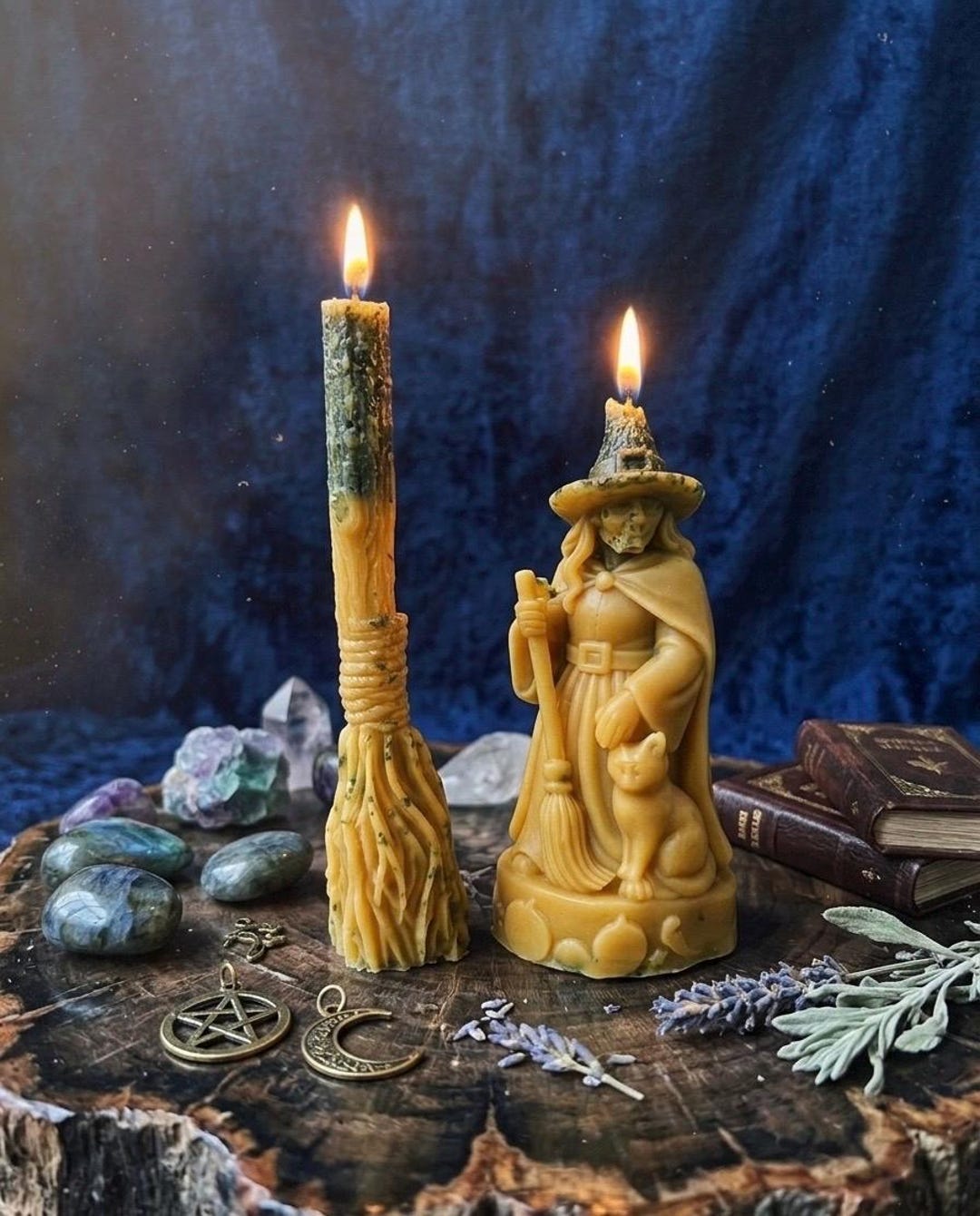 Witch & Besom Handmade Candle Set – Spiritual Cleansing, Protection ...