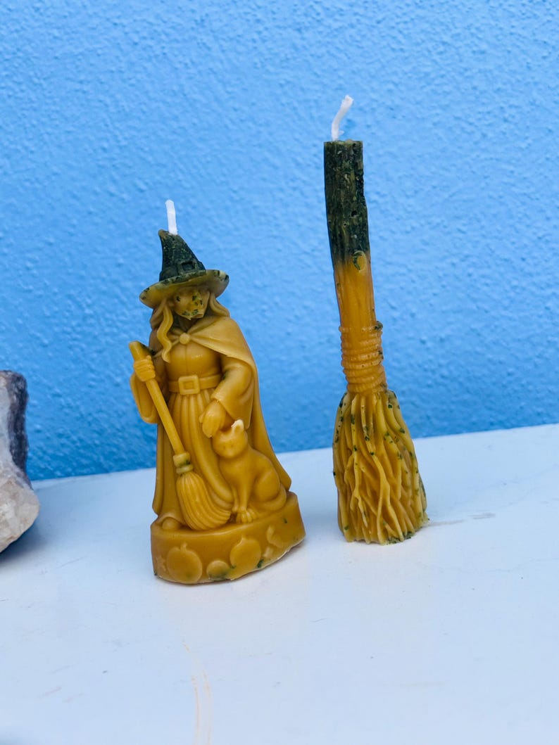 Witch & Besom Handmade Candle Set – Spiritual Cleansing, Protection ...