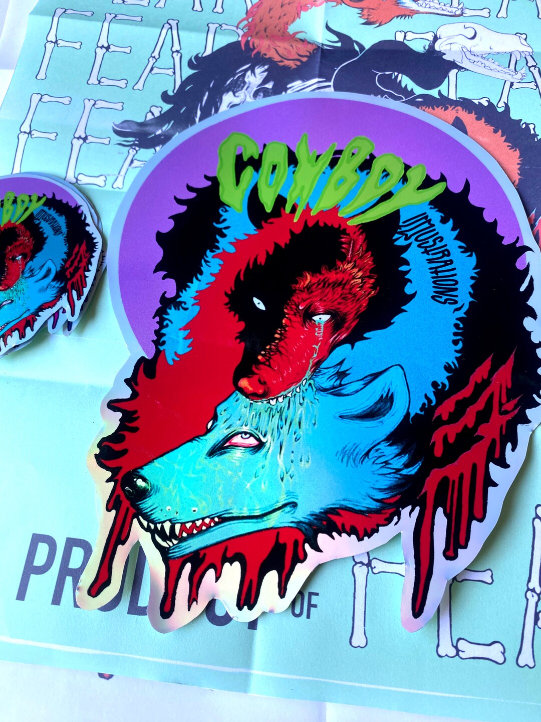 Sick Pup Holographic Sticker Pack - Etsy