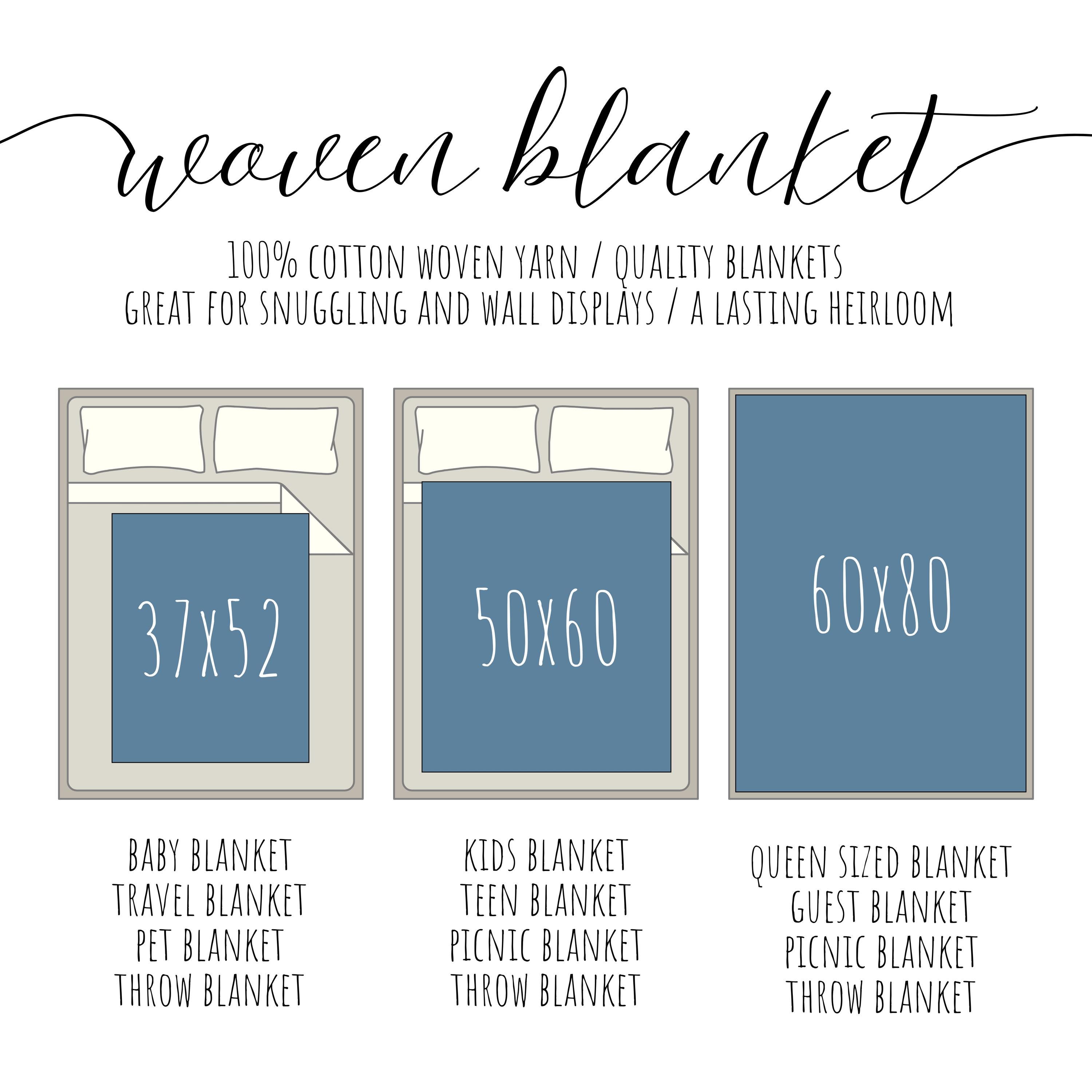 Woven Blanket Size Guide Instant Download Woven Blanket Size Chart ...