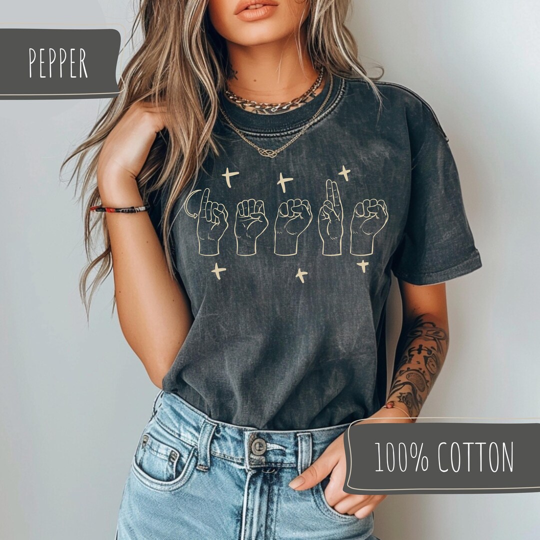 ASL Gift Sign Language Gift ASL Shirt Sign Language Shirt Jesus Loves ...