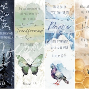 24 Printable Bible Bookmark Instant Download Bible Verse Bookmark Print ...