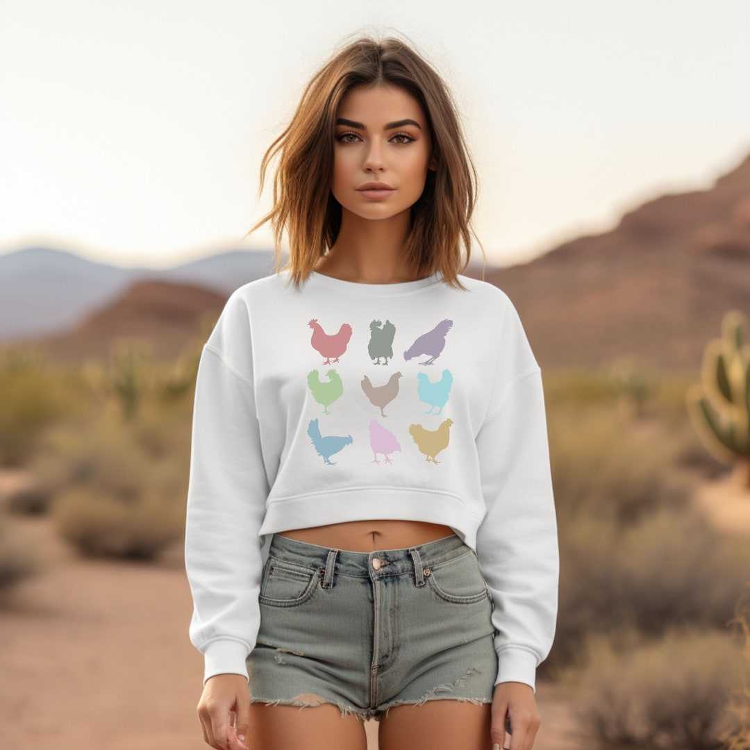 Rainbow Chickens Crop Top Homestead Crop Top Farming Crop Top Chicken ...