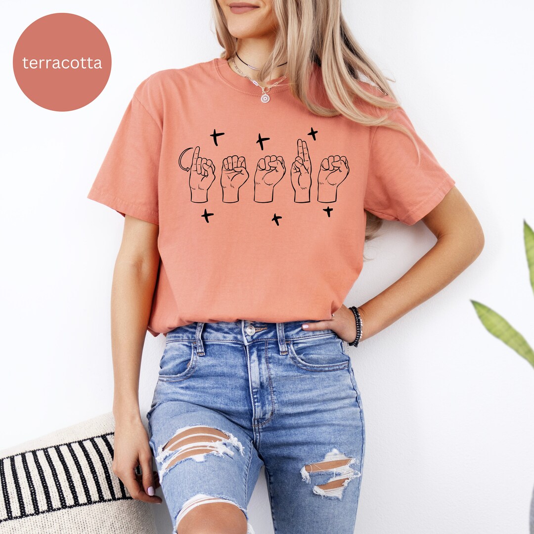 ASL Sign Language Gift ASL Shirt ASL Gifts Sign Language Jesus Loves ...