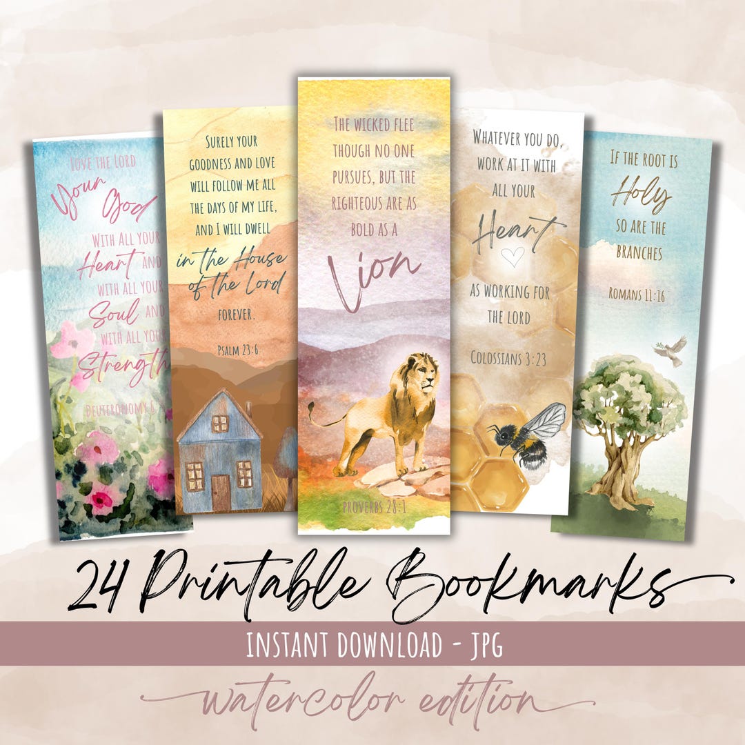 Bible Verse Bookmark Digital Bookmark Commercial Use PNG Bundle Faith ...
