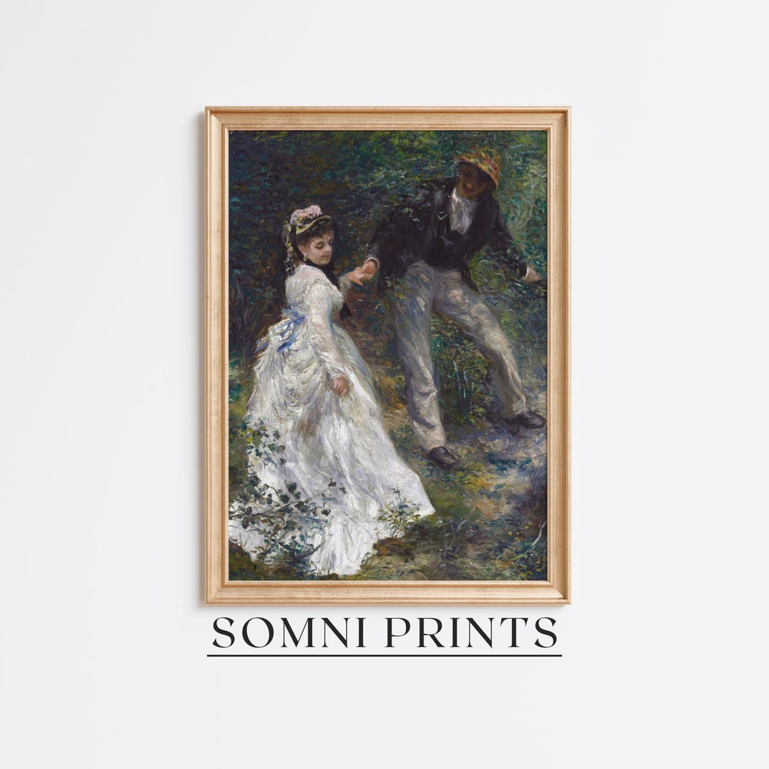 Romantic Couple in the Garden Art Print Impressionist Love Study ...