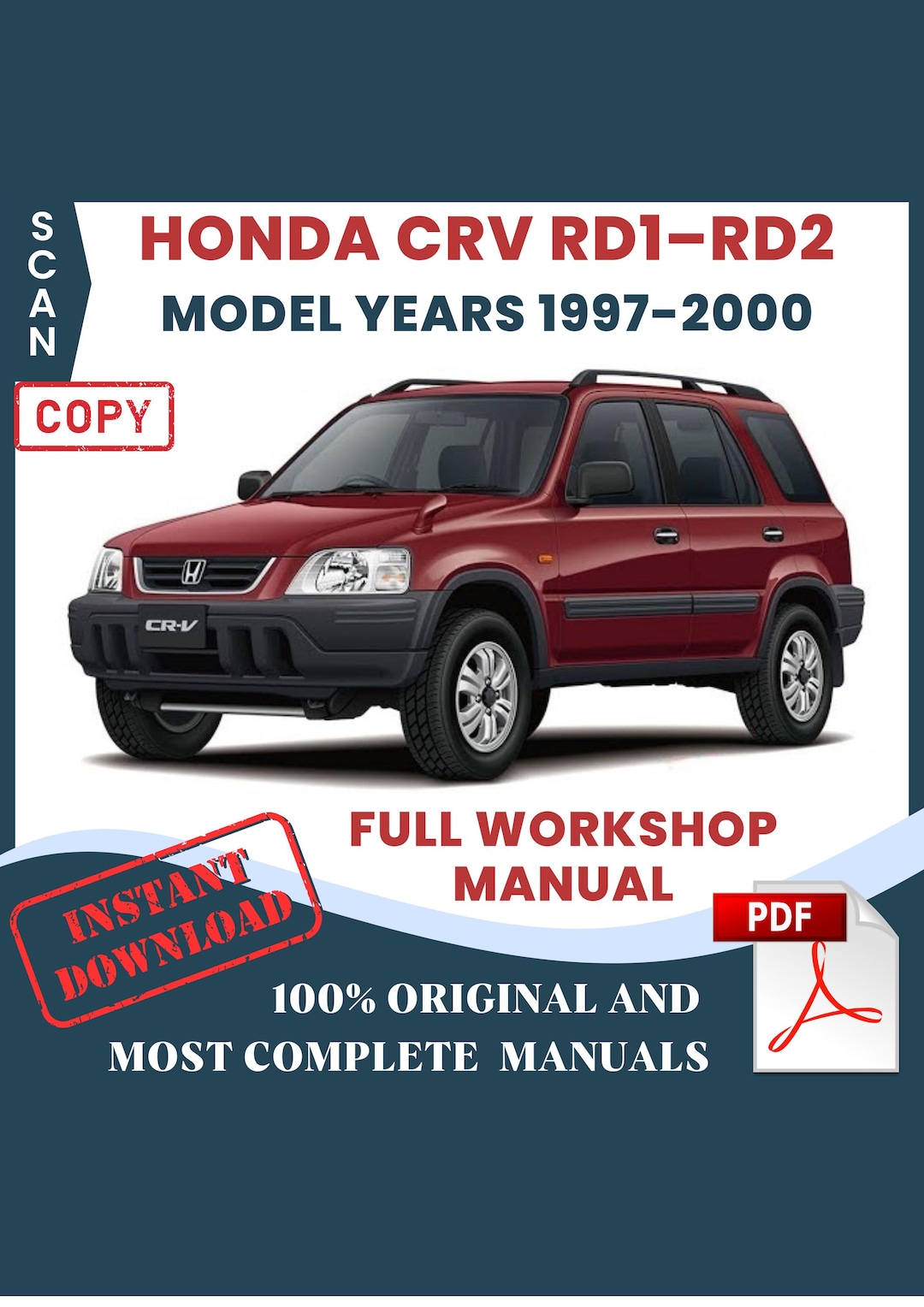HONDA CRV First Gen RD1–RD2 Model Years 1997-2000 Workshop Service Repair Manual Instant ...