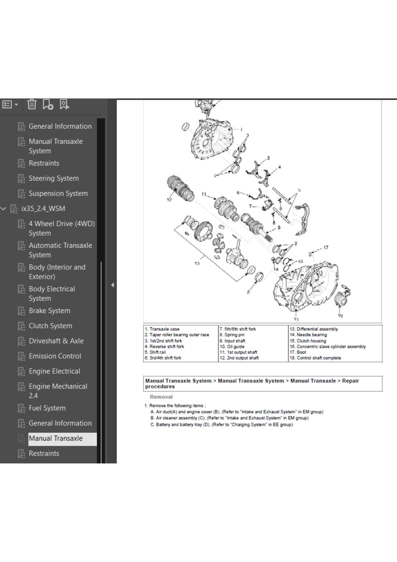 Hyundai Tucson / Ix35 Model Years 2009 to 2015 Repair Manual Instant Download DIY Guide ...