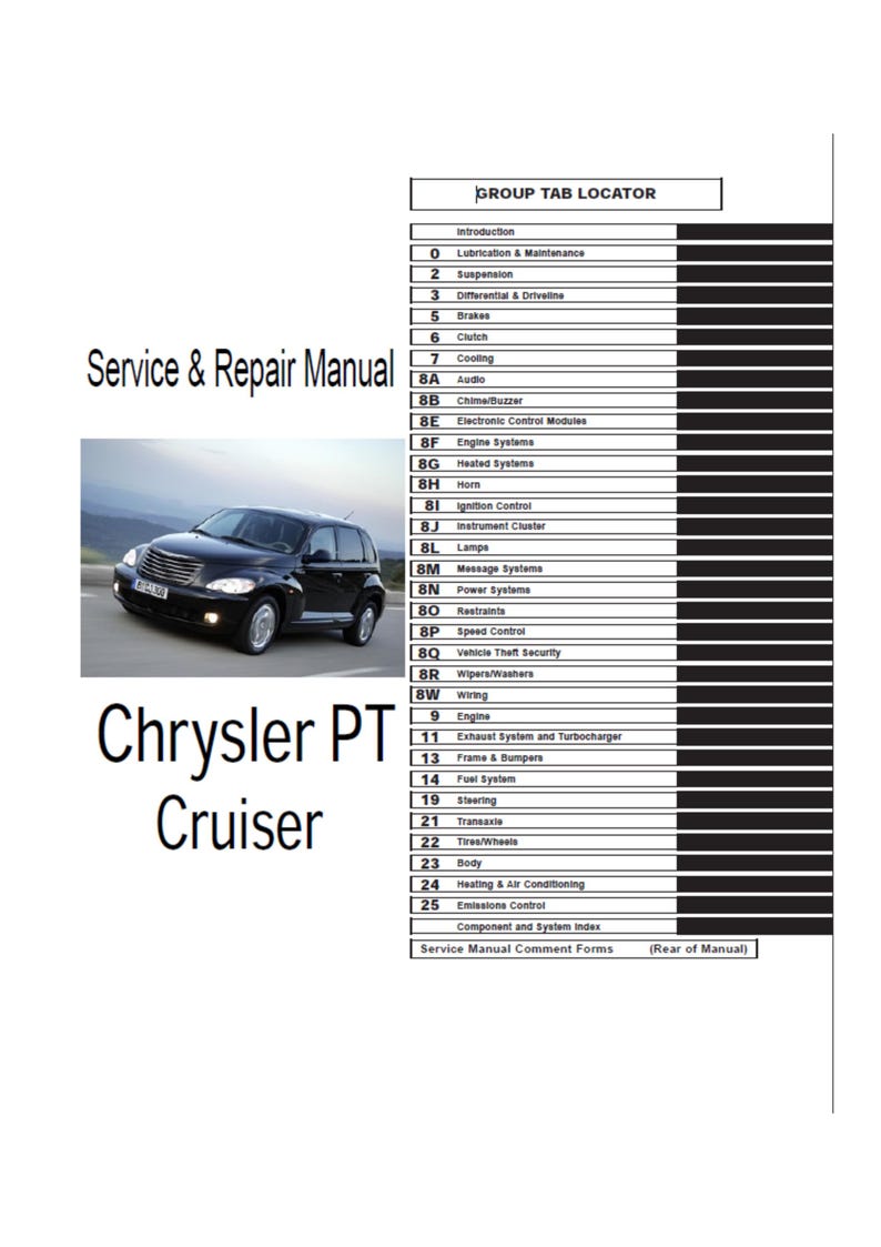 07 Pt Cruiser Service Manual
