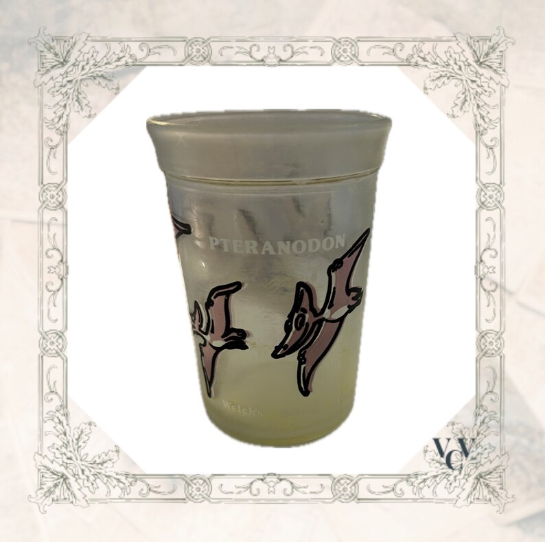 Vintage Welch's Jelly Jar Glass Cup Purple Pteranodon Dinosaur 1980s - Etsy
