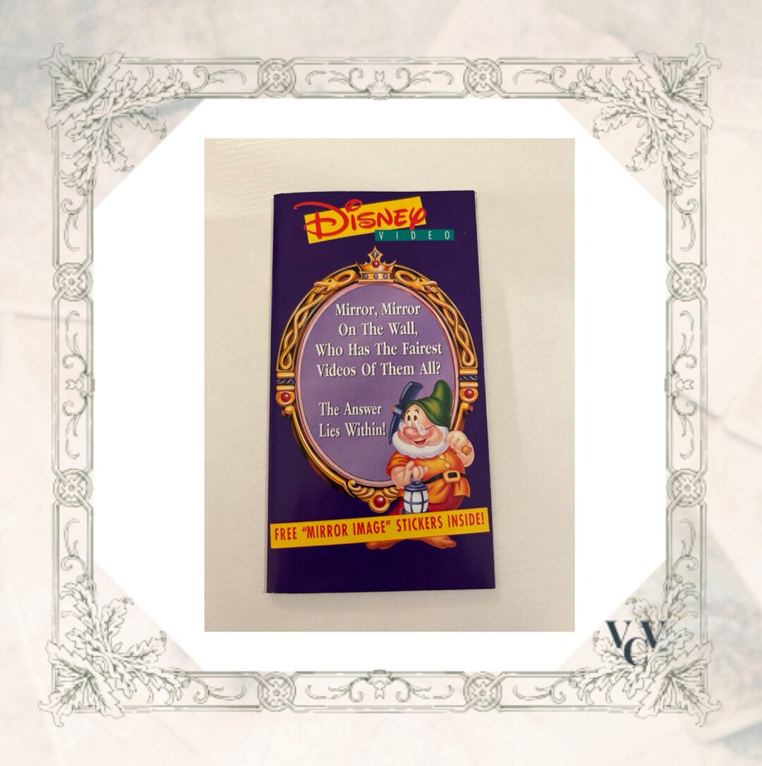 Vintage Walt Disney Video Brochure Mirror Image Stickers Booklet Snow ...