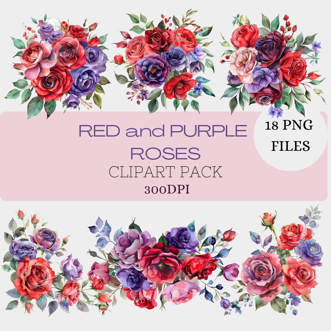 Rose Bouquet Clip Art Watercolor, Transparent PNG, Floral Clip Art Red ...