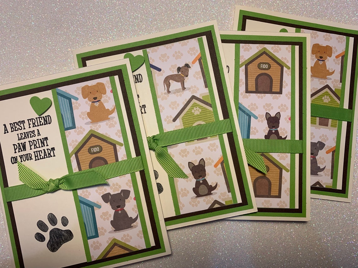 Dog Pet Sympathy Handmade Card - Etsy