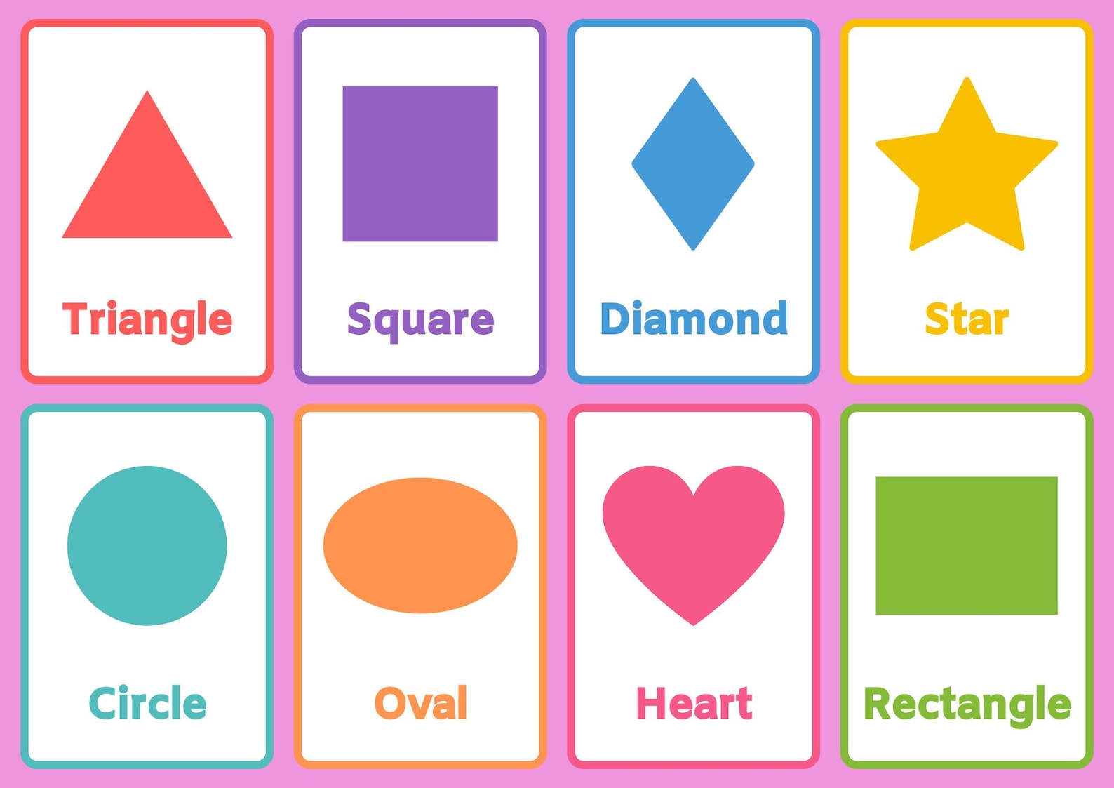 Shapes Worksheet for Kindergarten to Grade School, Teacher's Aid. - Etsy