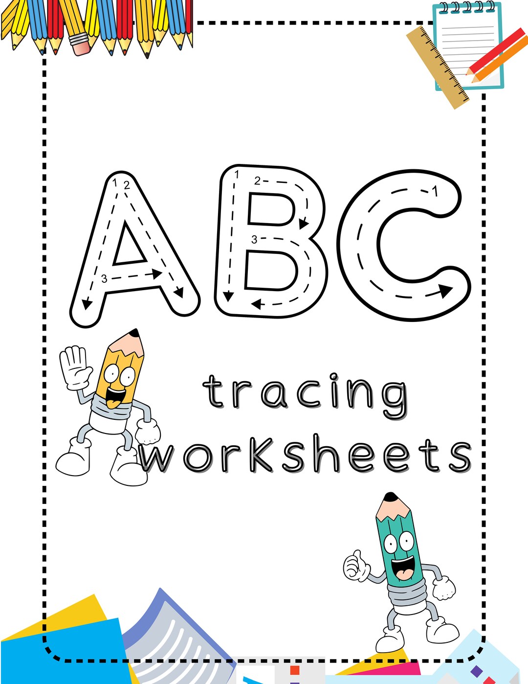 Uppercase ABC Tracing Worksheets (from Letter A to Z), Downloadable ...