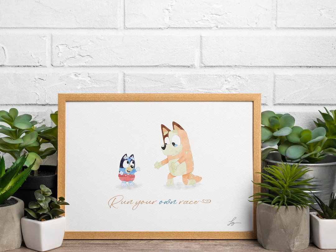 Run Your Own Race Poster Digital Download | Nursery Decor, Bluey ...