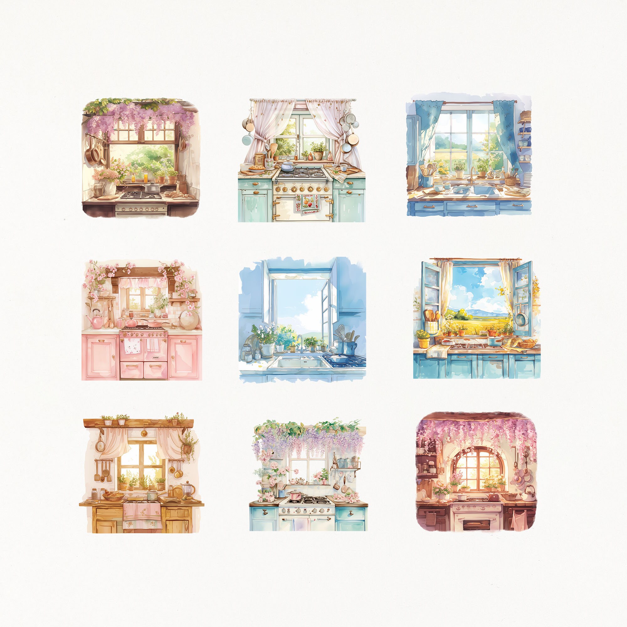 Farmhouse Kitchen Clipart, Cottagecore Clipart, Rustic Kitchen Png ...