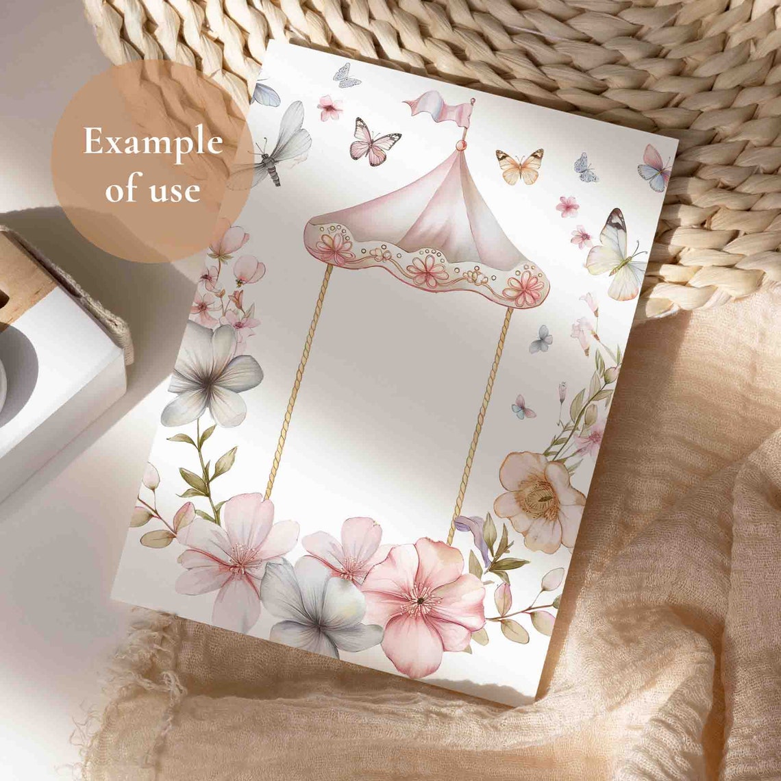 Watercolor Fairy Clipart, Princess Frames for Baby Shower, Floral Frame ...