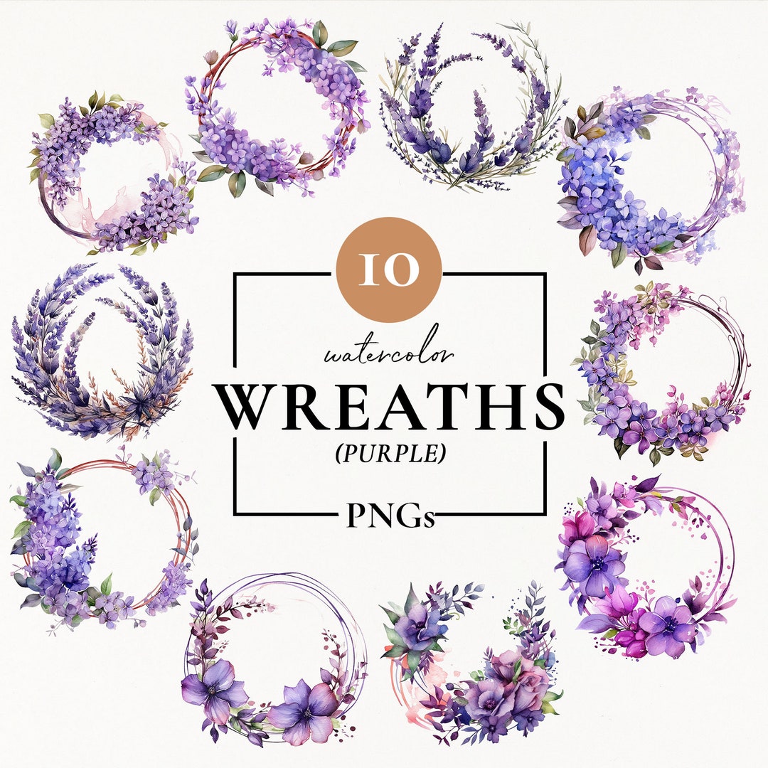 Floral Wreath PNG Clipart, Lavender Lilac Wreaths, Beautiful Purple ...