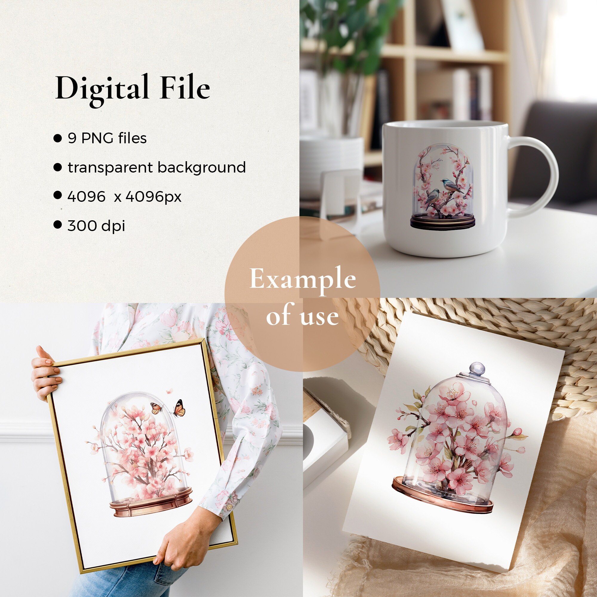 Cherry Blossom PNG Bundle, Sakura Blossom Clipart, Spring Clipart ...