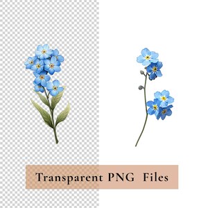 Forget Me Not Clipart for Wedding Invitation Scrapbooking Journaling ...