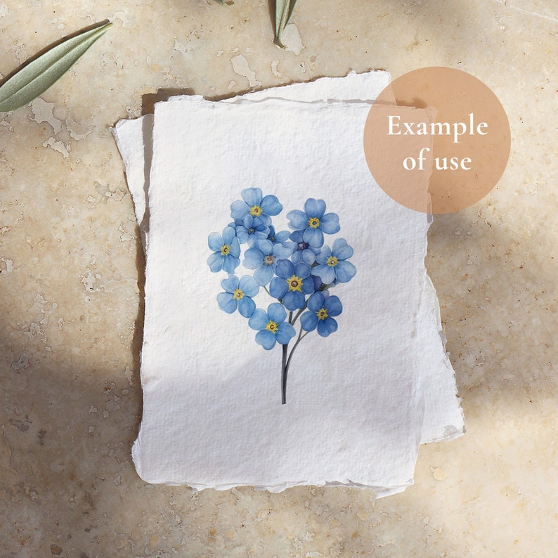 Forget Me Not Clipart for Wedding Invitation Scrapbooking Journaling ...