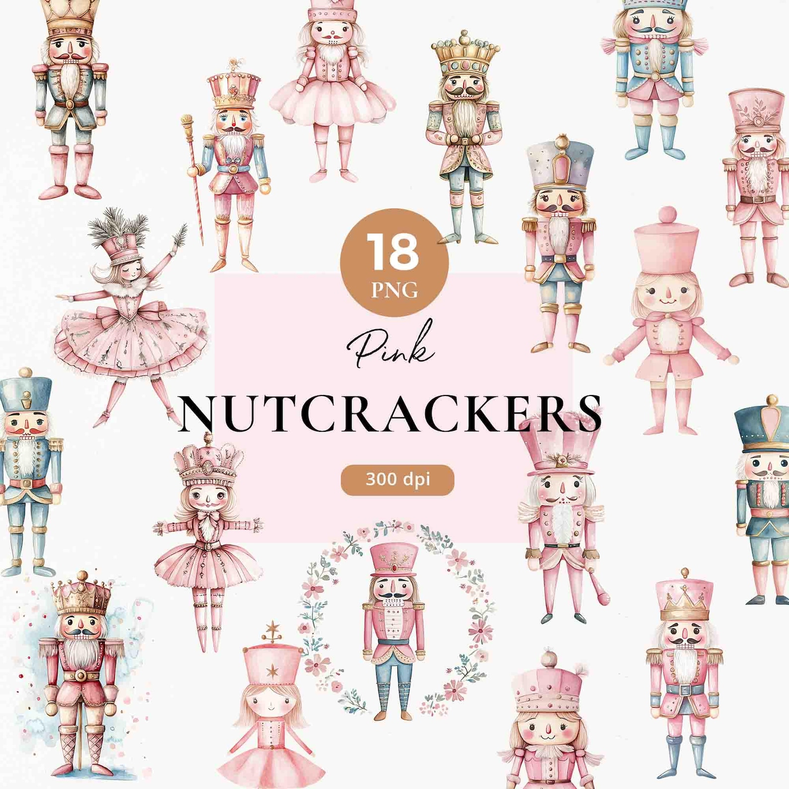 Pink Nutcracker Png, Coquette Christmas, Watercolor Nutcracker Clipart ...