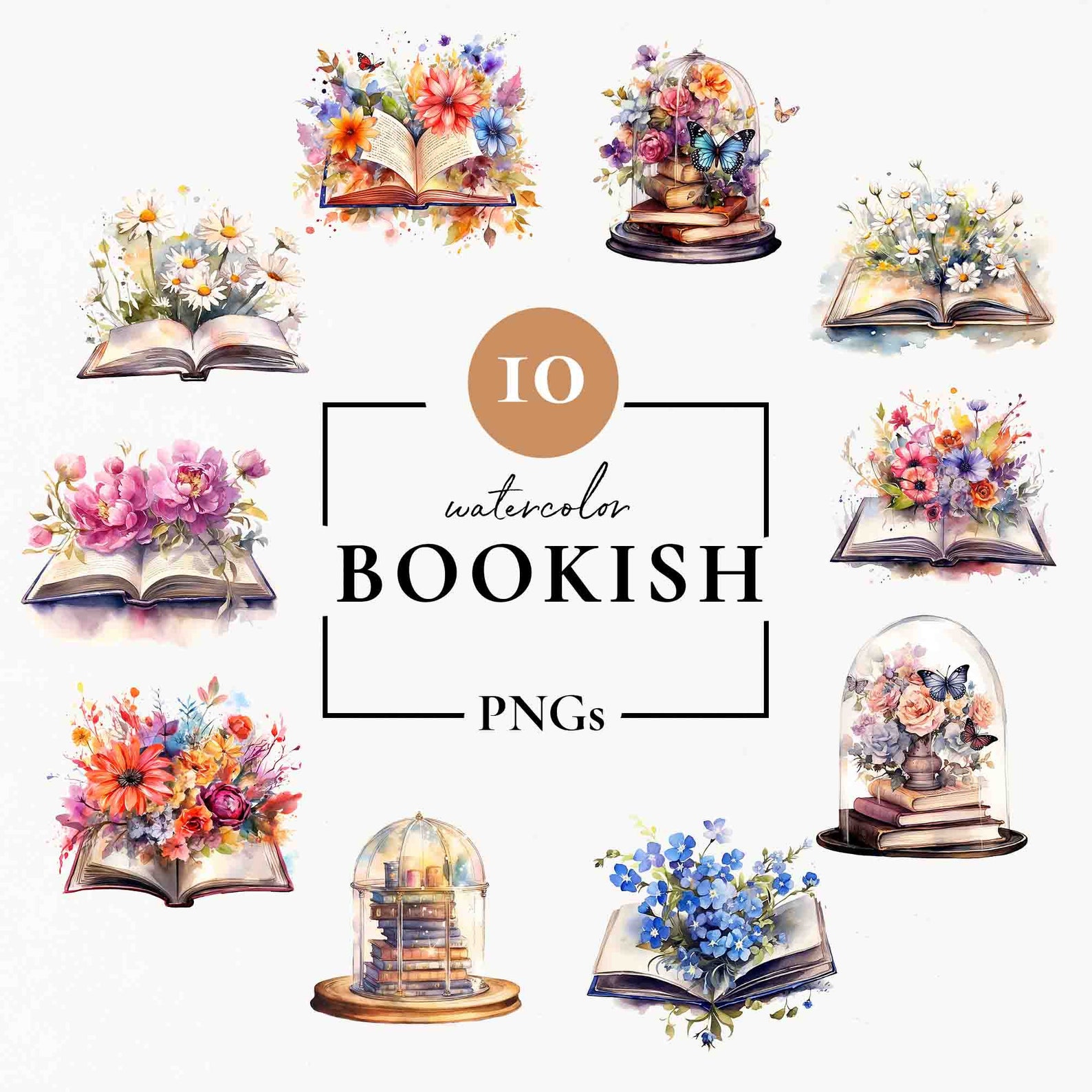 Open Book Clipart, Graduation Clipart, Reading Png Files, Watercolor ...