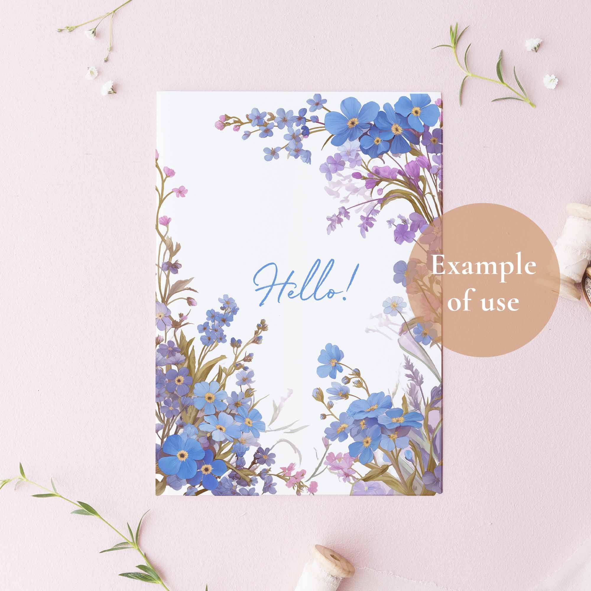 Forget Me Not Frame Png, Watercolor Forget Me Not Border, Floral Frames ...